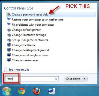 How can I create Windows 7 password reset disk?
